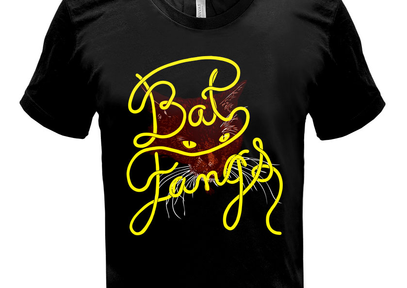 Official Bat Fangs "Juno" T shirt By Abe Brennan. Limited to 300.