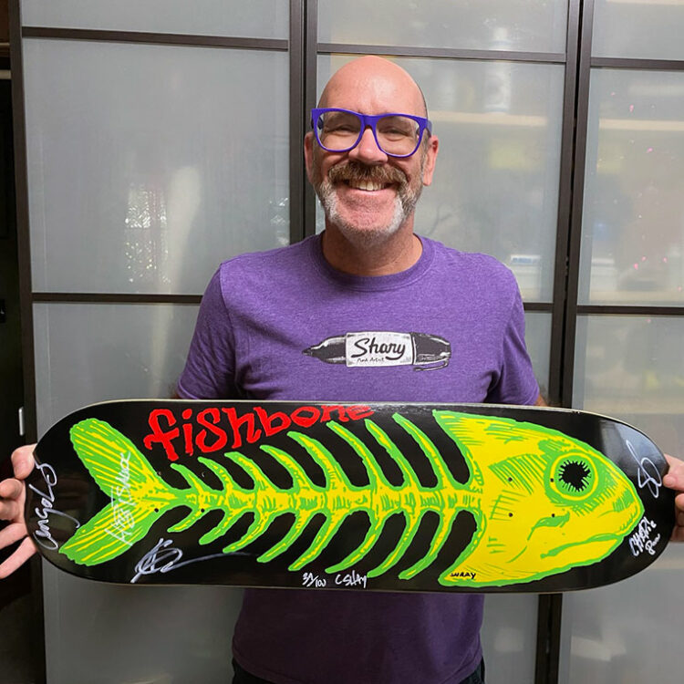 Fishbone Skateboard By Chris Shary. Lmtd To 100 Signed/ Numbered Boards.