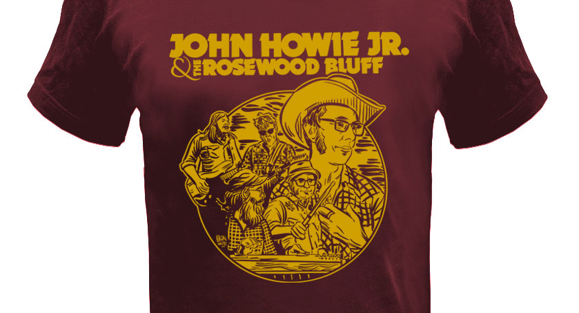 John Howie Jr & The Rosewood Bluff T shirt By Brian Walsby. Limited to 100.