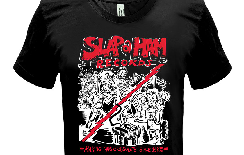Official Slap A Ham Records T shirt By Brian Walsby. Lmtd to 300 prints