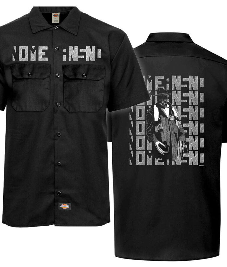 NOMEANSNO "Mr Happy" Work Shirt By Abe Brennan. Limited to 100.